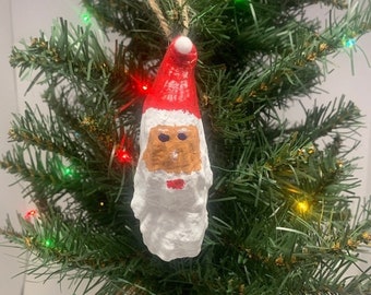 Hand Painted Santa Oyster Shell Christmas Ornament - Etsy