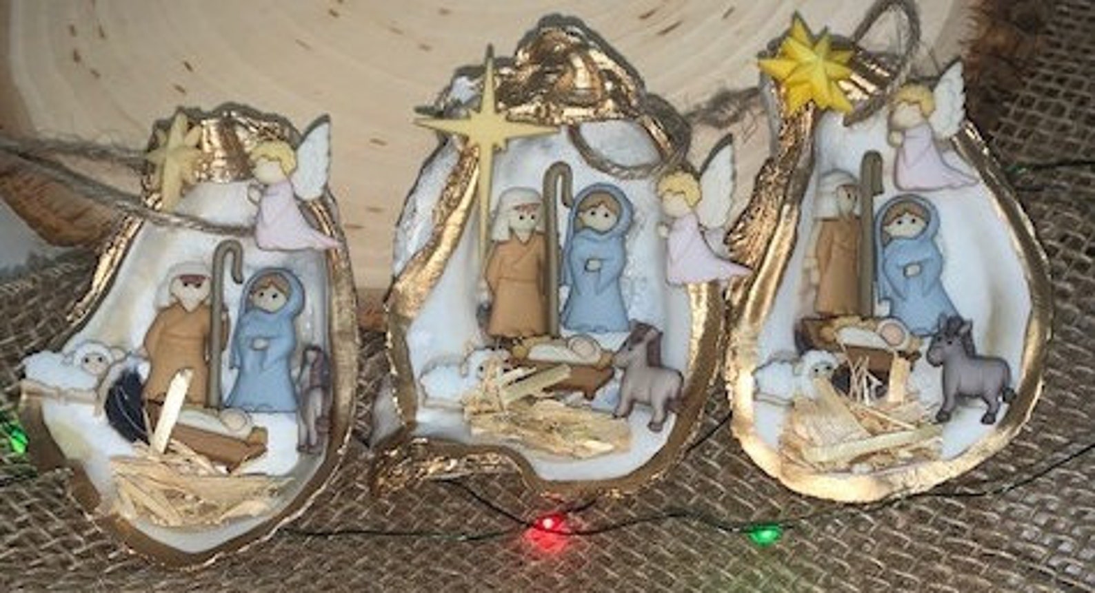 Nativity Oyster Shell Ornament 3 - Etsy