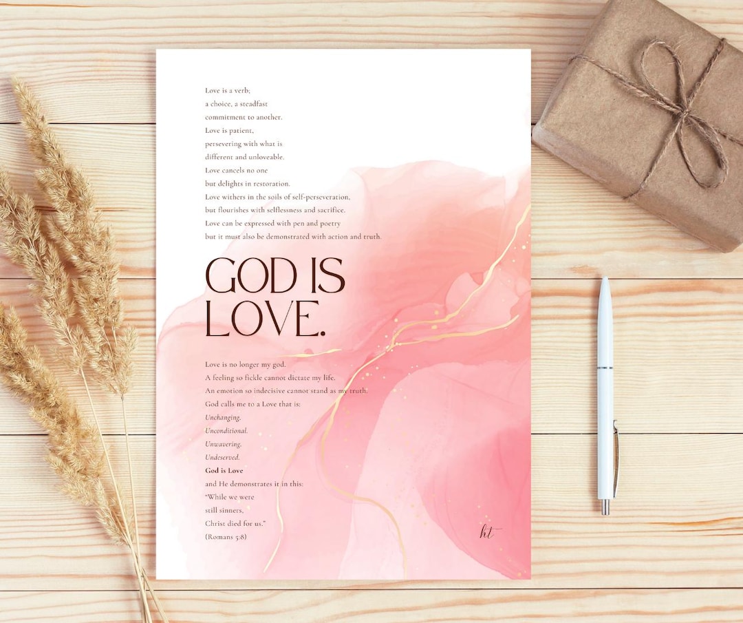 God is Love - Poem & Scripture Art (digital Download) - Etsy