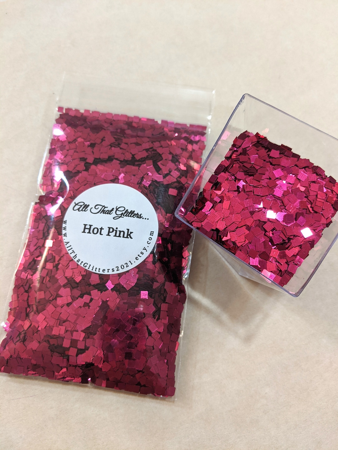 Metallic Hot Pink Square Glitter/ Confetti / Chunky Glitter - Etsy