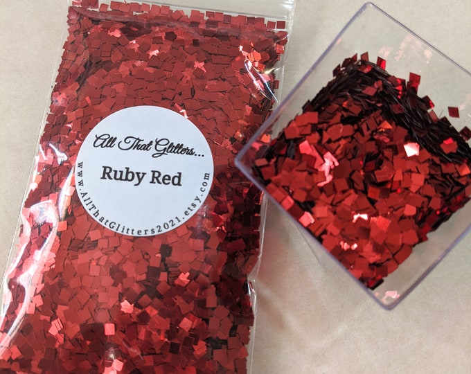 Metallic Ruby Red Square Glitter/ Confetti Glitter - Etsy