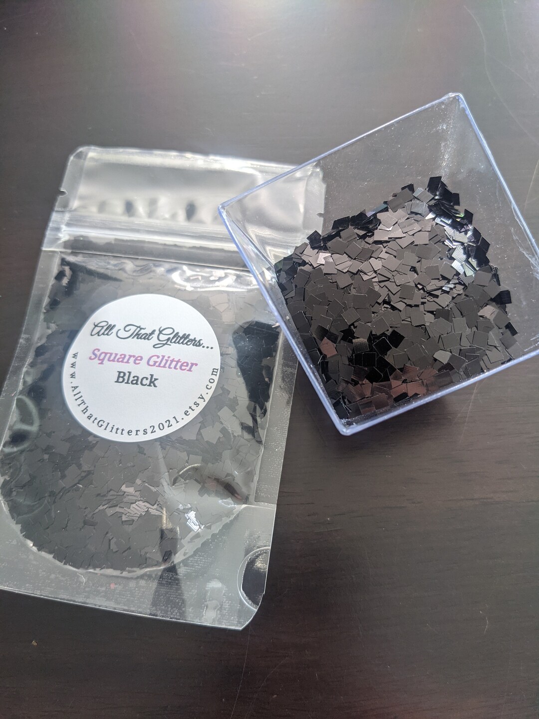 Metallic Black Square Glitter/ Confetti / Chunky Glitter - Etsy
