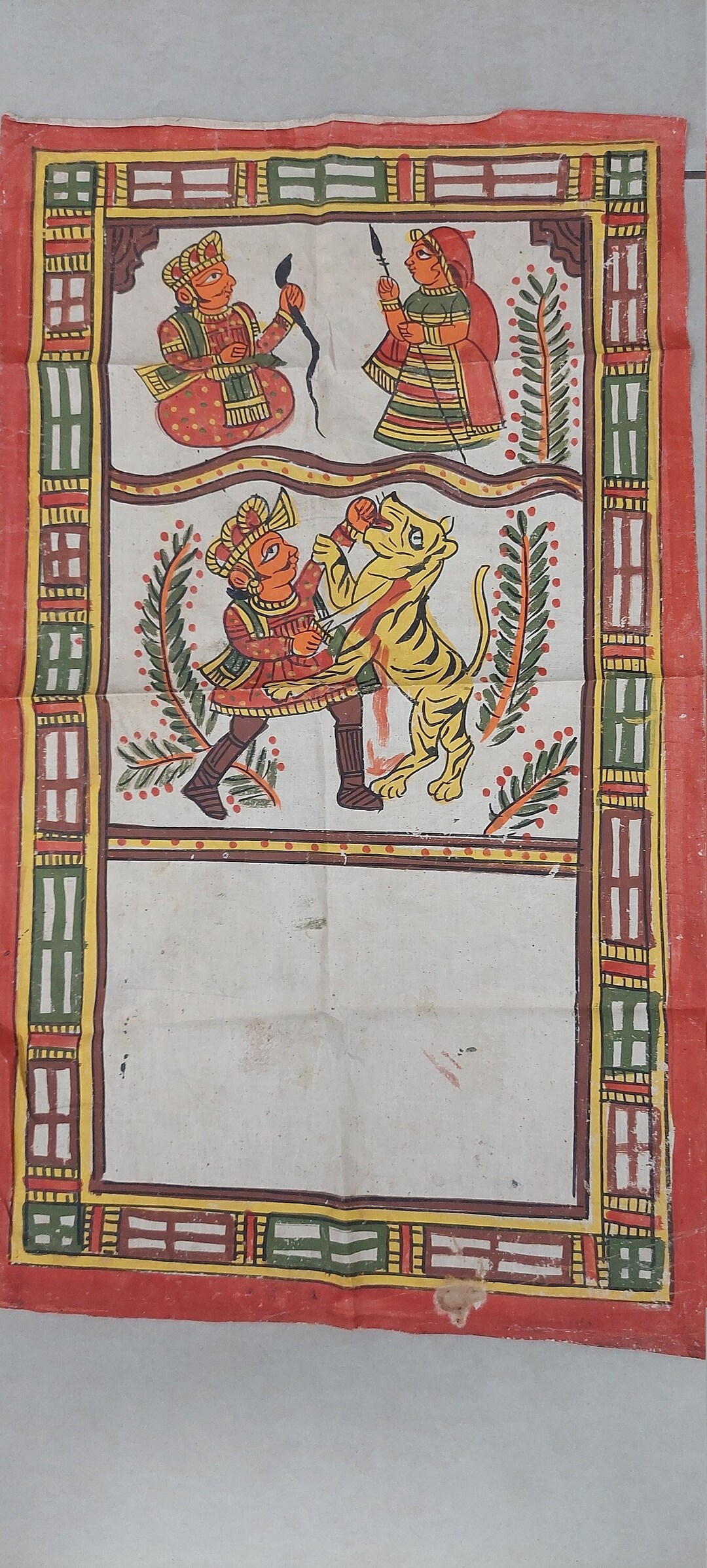 Vintage Indian Folk Painting, "pabuji KI Phad" Vintage Rajasthan ...
