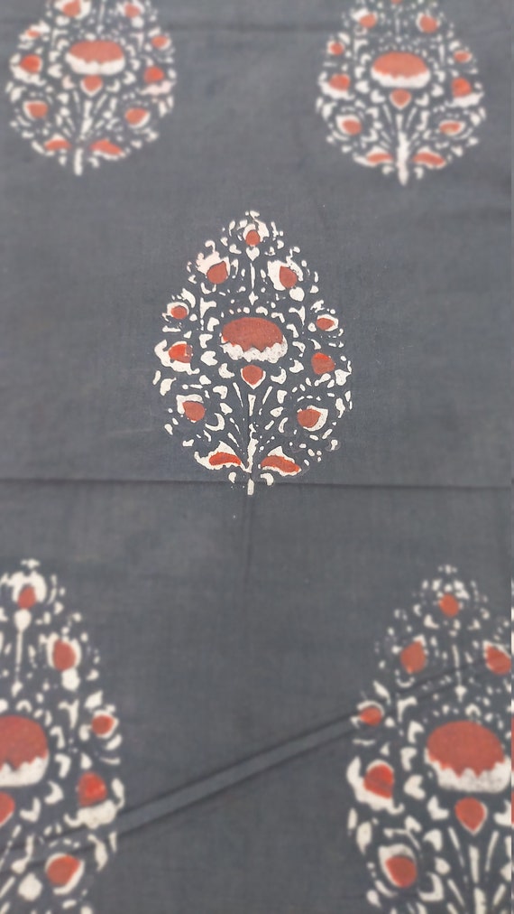 5 Metre Ajrakh Handblock Cotton Fabric Summer Handmade Cotton - Etsy