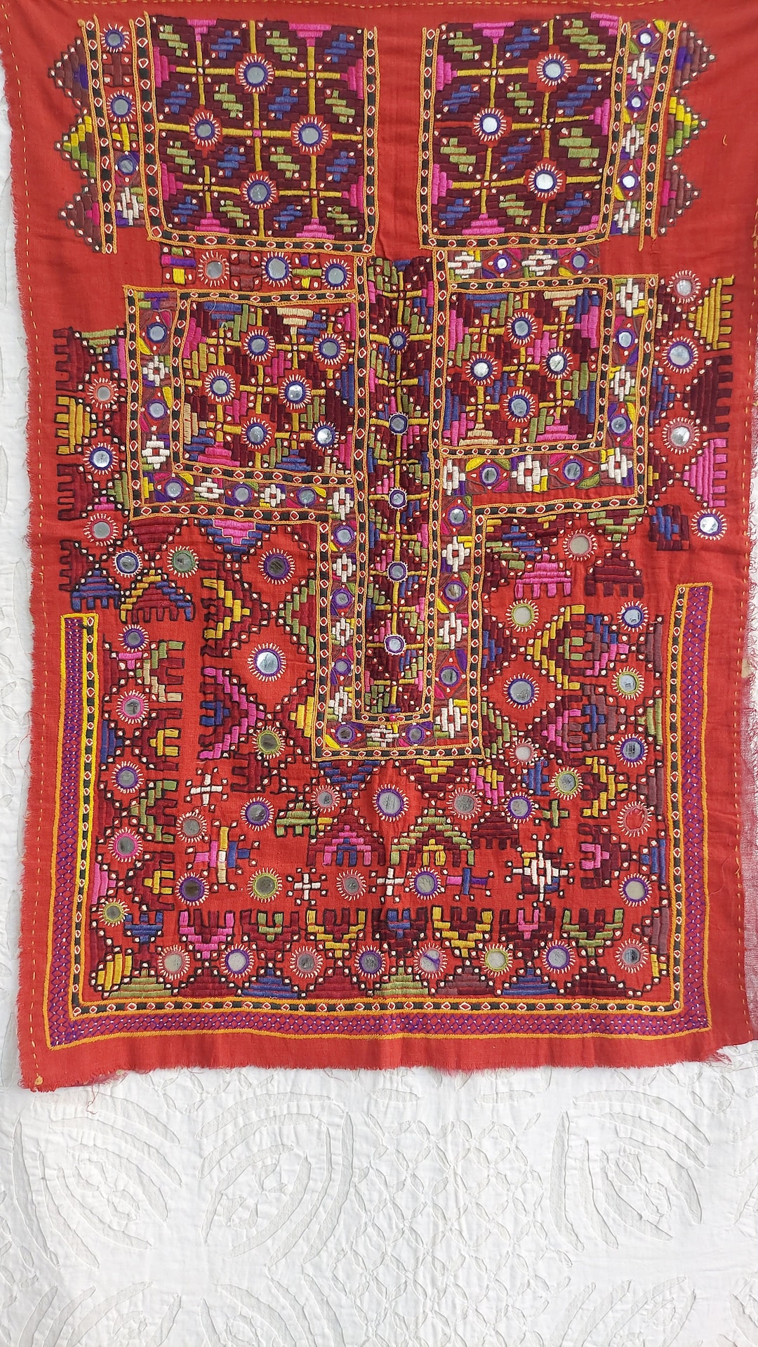Vintage & Rare Pakistan Hand Embroidered Soof Kanchla,kutchi Soof Dress ...
