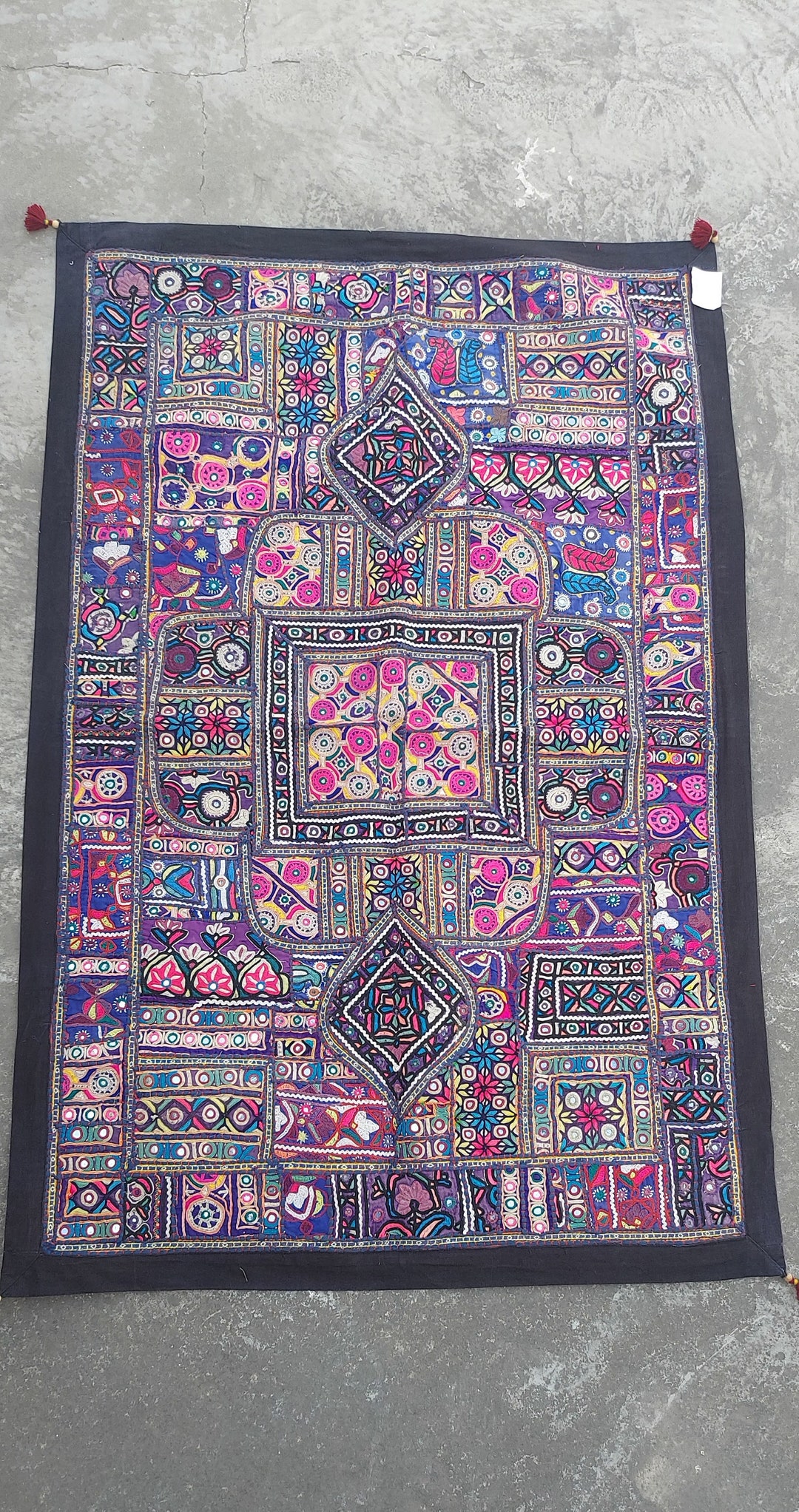 Vintage Rare Sindh Pakistan Hand Embroidered Boho Banjara Wall Tapestry/table Cloth Bohemian ...