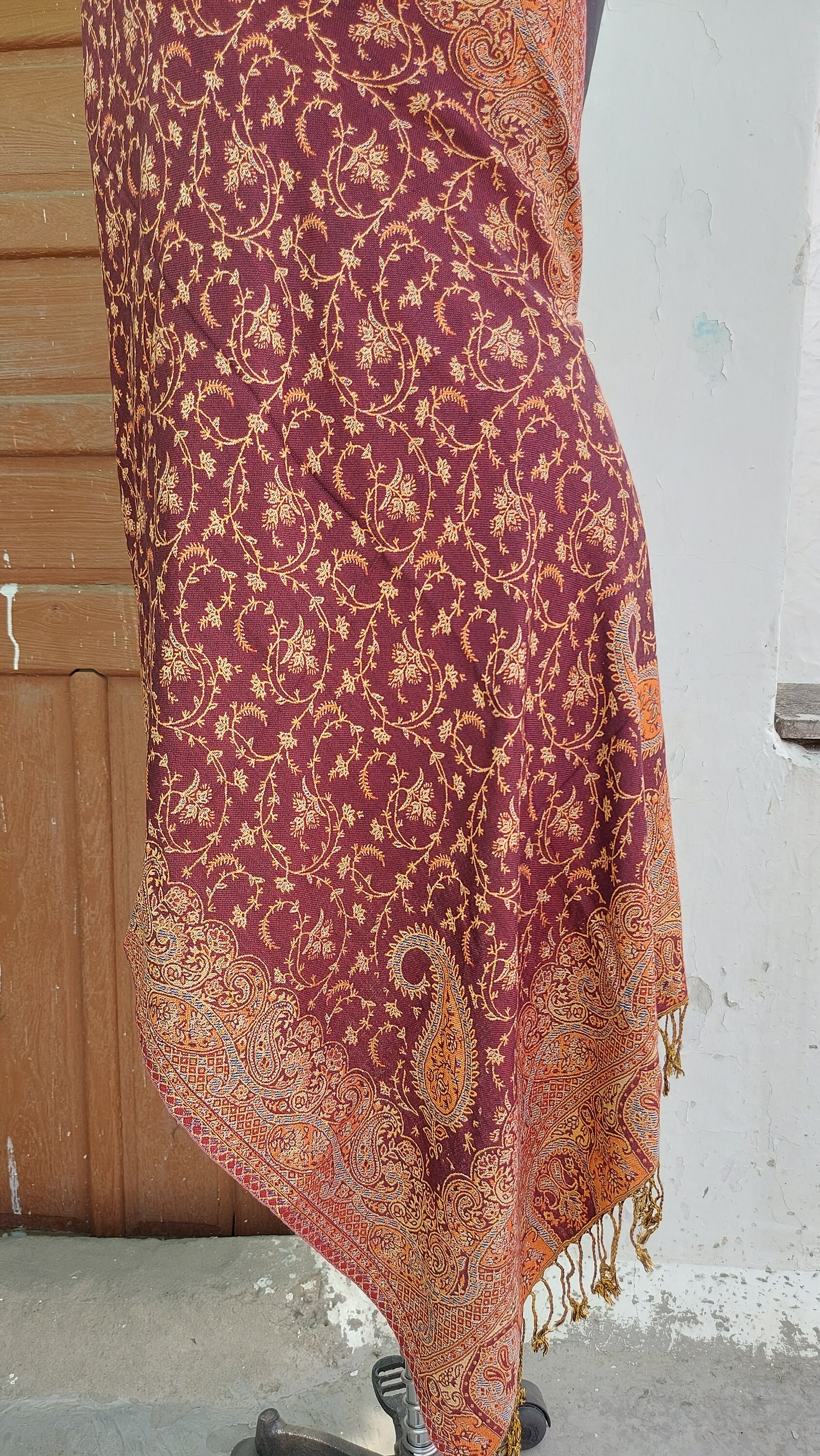 Beautiful Reversible Yak Wool Shawl, Paisley Shawl, DOUBLE Sided Scarf ...