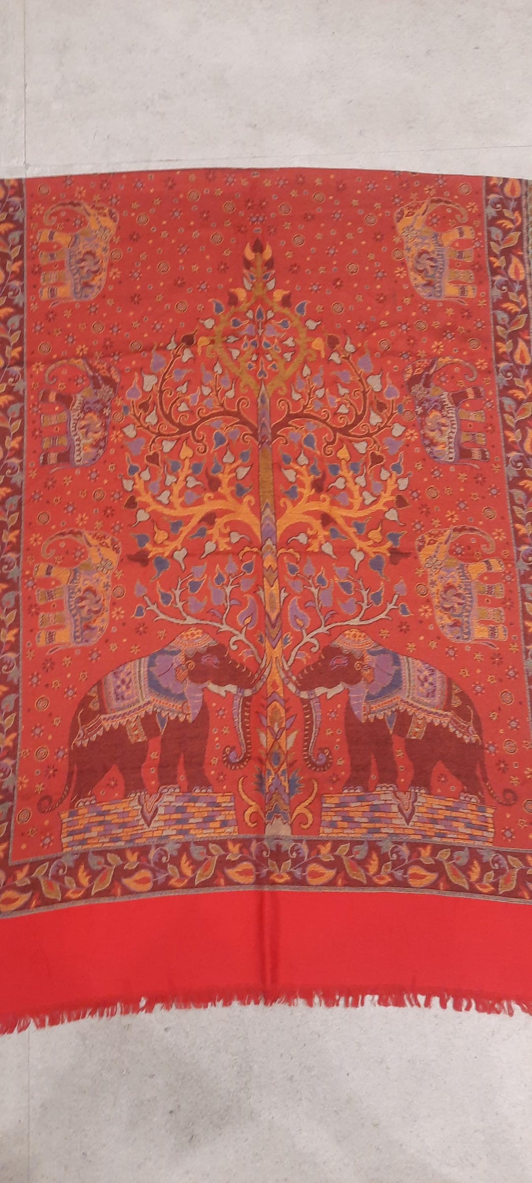 Jamawar "tree of Life" Modal Silk Shawl,semi Pashmina Reversible Shawl ...