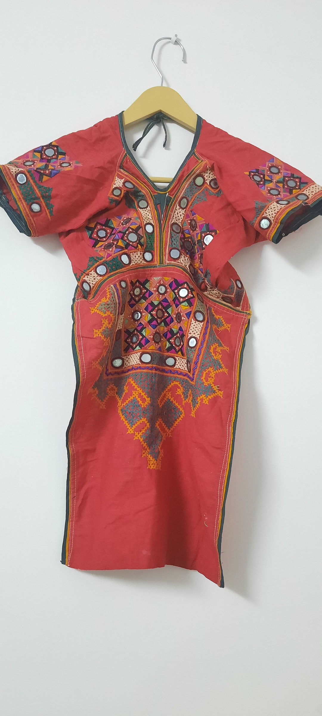 Vintage & Rare Hand Embroidered Rabari Dress JHABBHA, Boho Kutchi ...