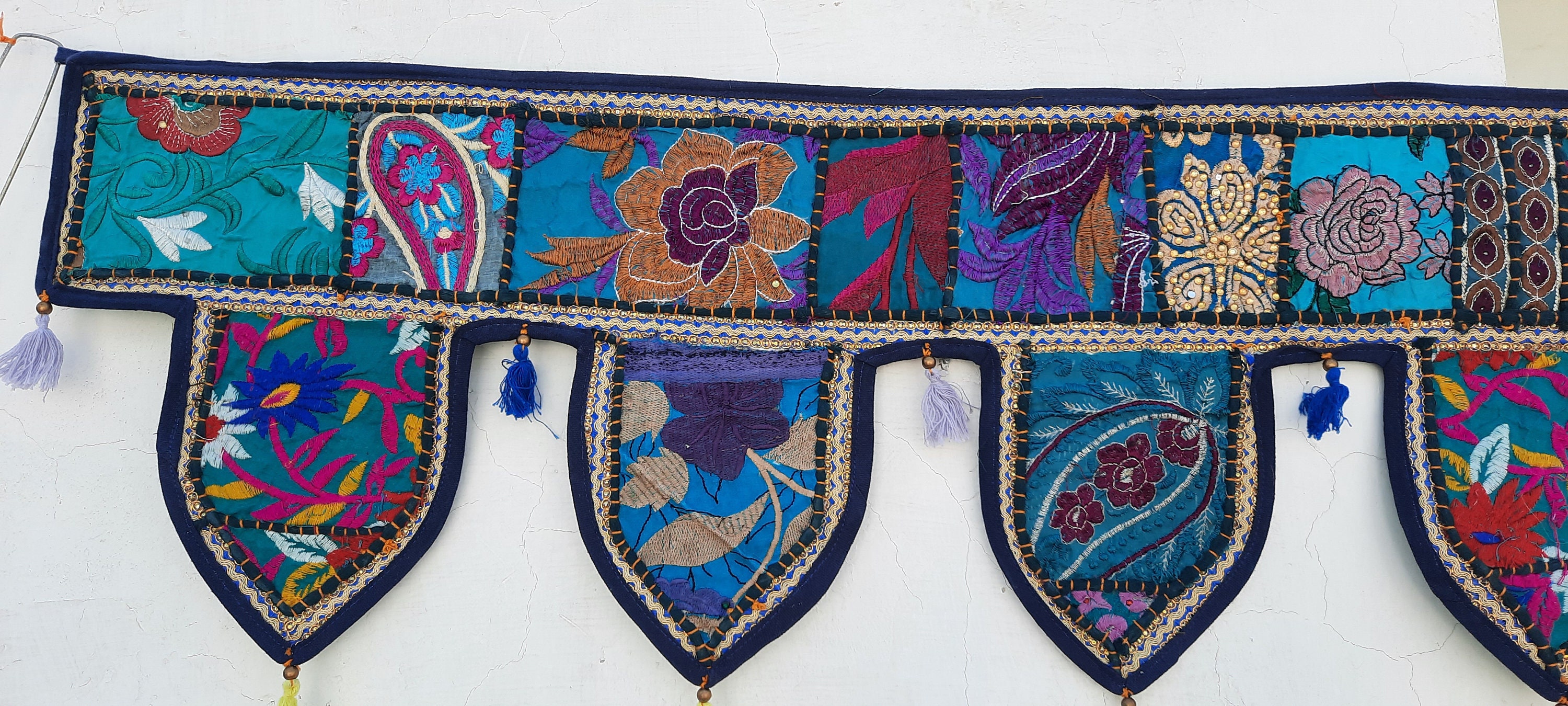 Sari Patchwork Long Toran, Big Gate Entrance Toran of Rajasthan, Door ...