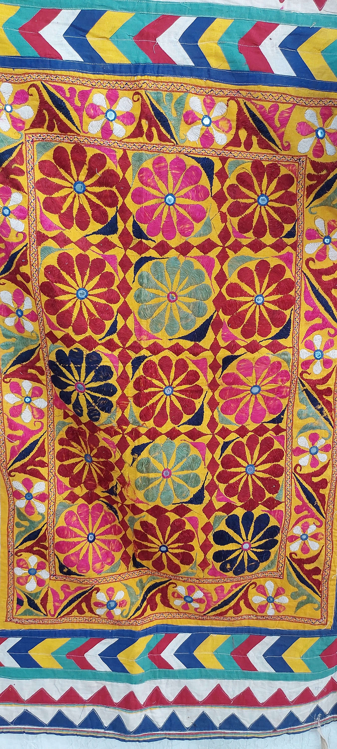Traditional Kutch Hand Embroidered Vintage Throw bull - Etsy