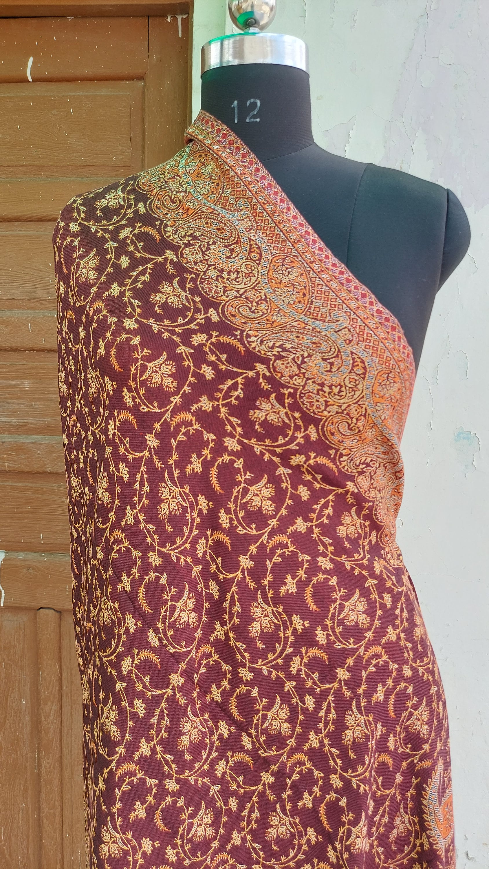 Beautiful Reversible Yak Wool Shawl, Paisley Shawl, DOUBLE Sided Scarf ...
