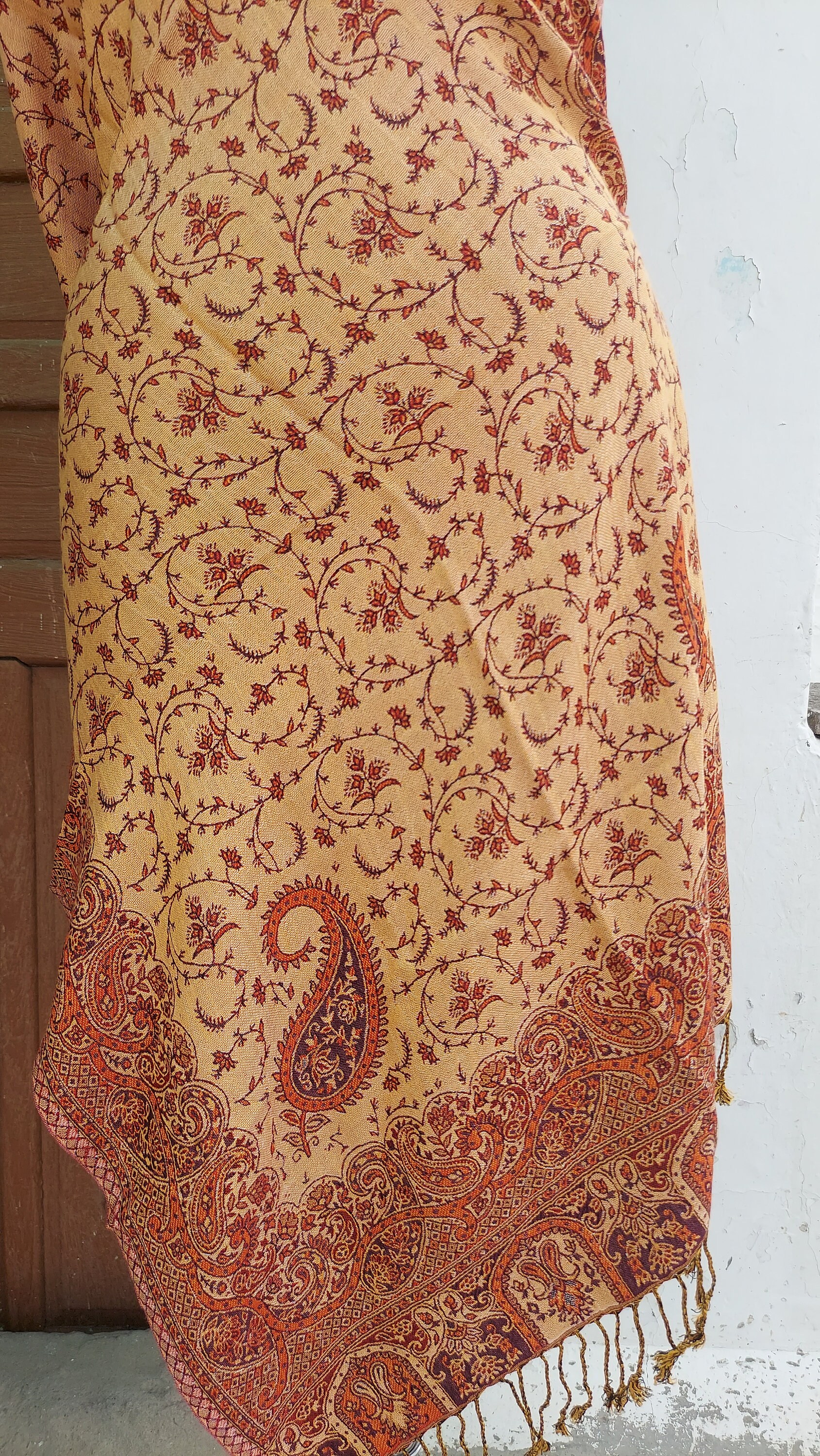 Beautiful Reversible Yak Wool Shawl, Paisley Shawl, DOUBLE Sided Scarf ...