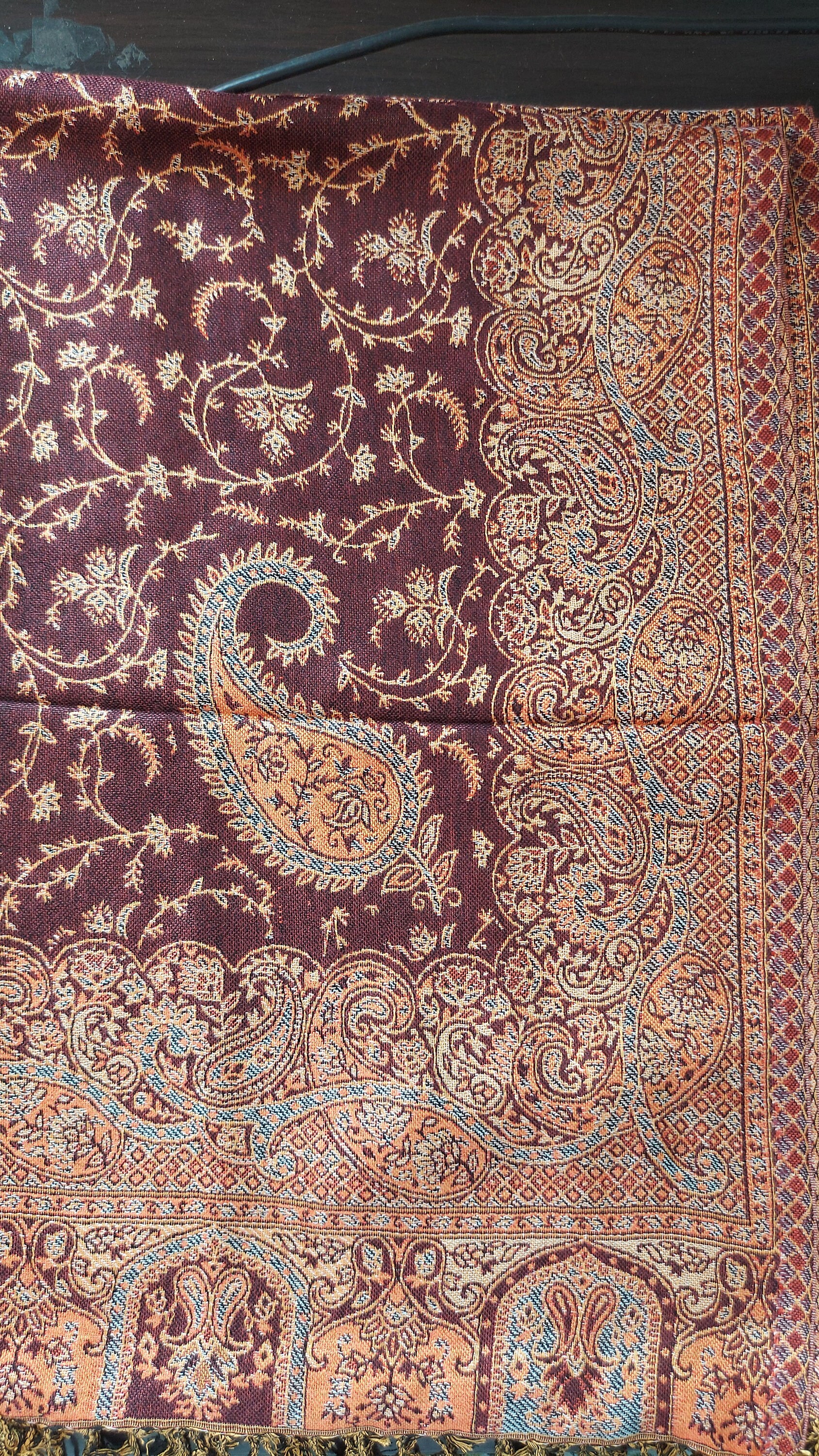 Beautiful Reversible Yak Wool Shawl, Paisley Shawl, DOUBLE Sided Scarf ...