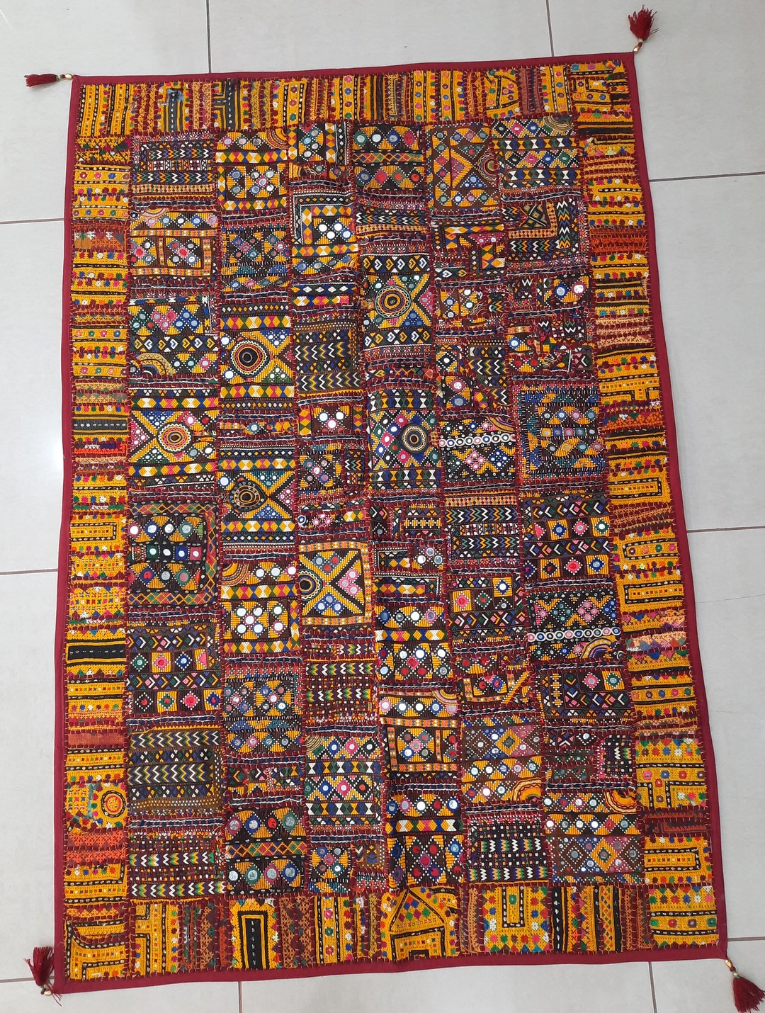 Exclusive Vintage Hand Embroidered Wall Hanging /indian Handicraft ...