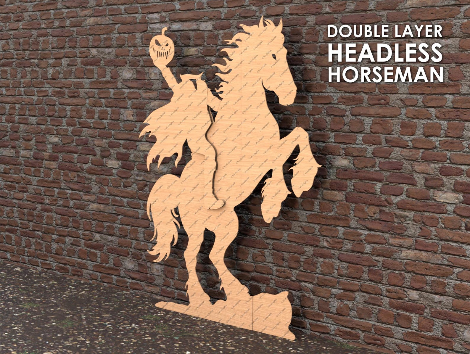 Headless Horseman Life Size Halloween Decor SVG, 8ft DIY Cutout ...