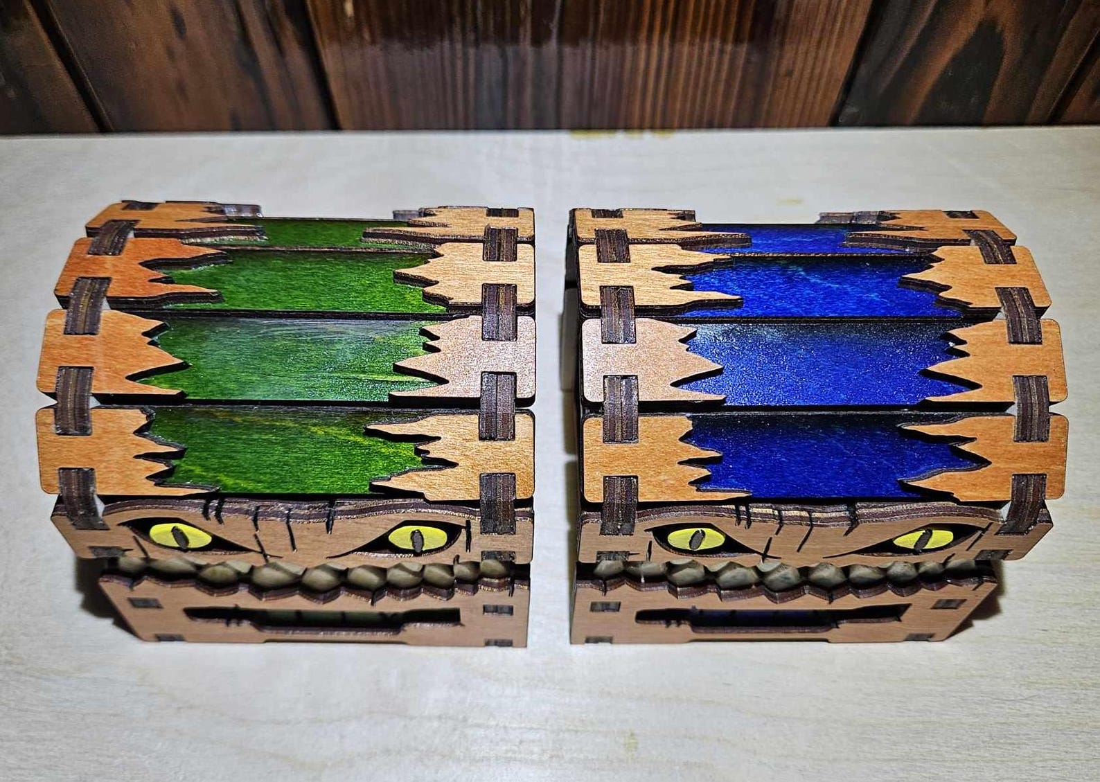 Mimic Chest Box Dungeons Dragons D&D Game Monster Dice Vault Jail Blue ...