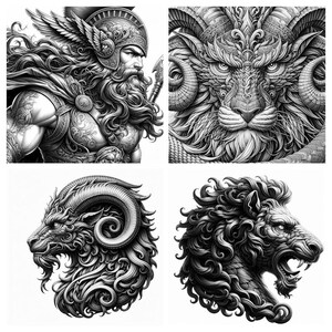 68 Mythical Gods and Mystical Creatures AI Digital Art JPEG File ...