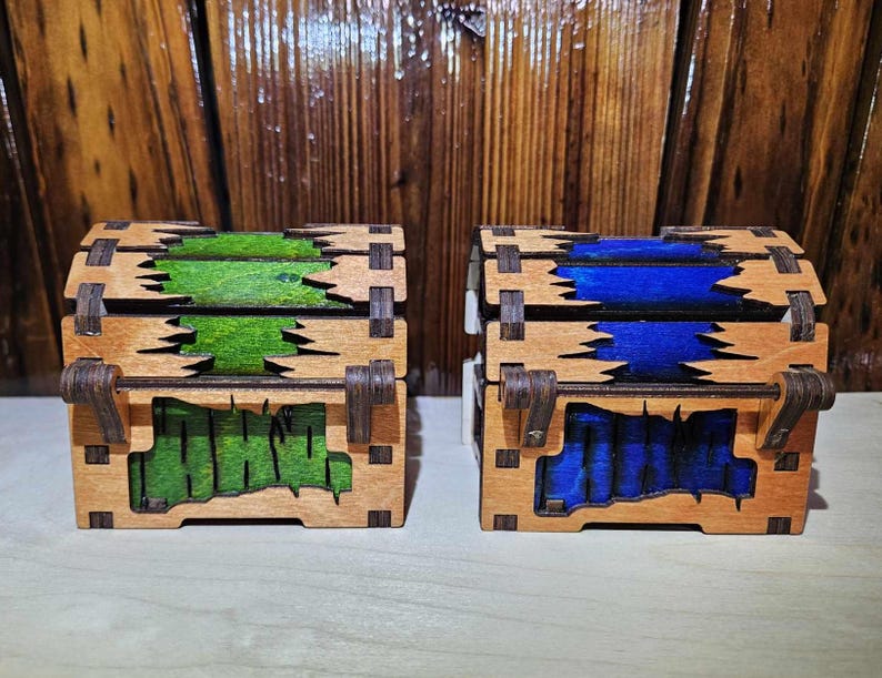 Mimic Chest Box Dungeons Dragons D&D Game Monster Dice Vault Jail Blue ...