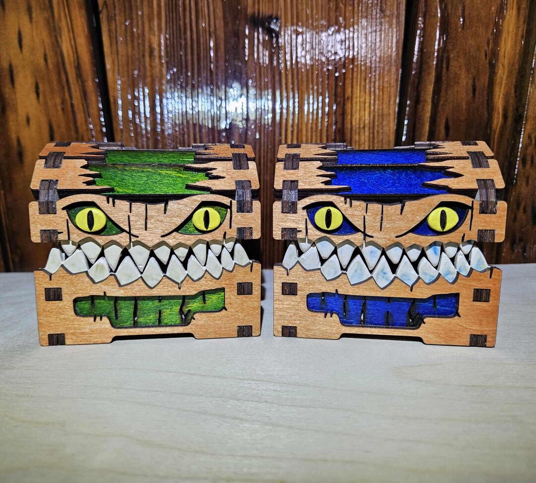 Mimic Chest Box Dungeons Dragons D&D Game Monster Dice Vault Jail Blue ...