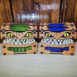 Mimic Chest Box Dungeons Dragons D&D Game Monster Dice Vault Jail Blue ...