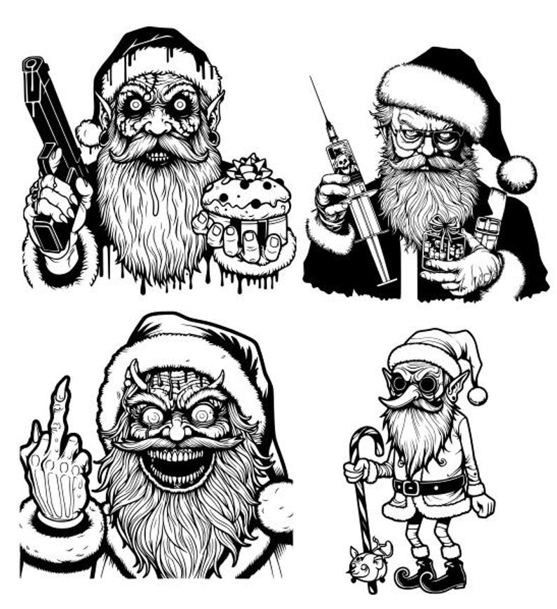 Demented Santa SVG File Download Bundle 32 Weird Crazy Creepy Christmas ...