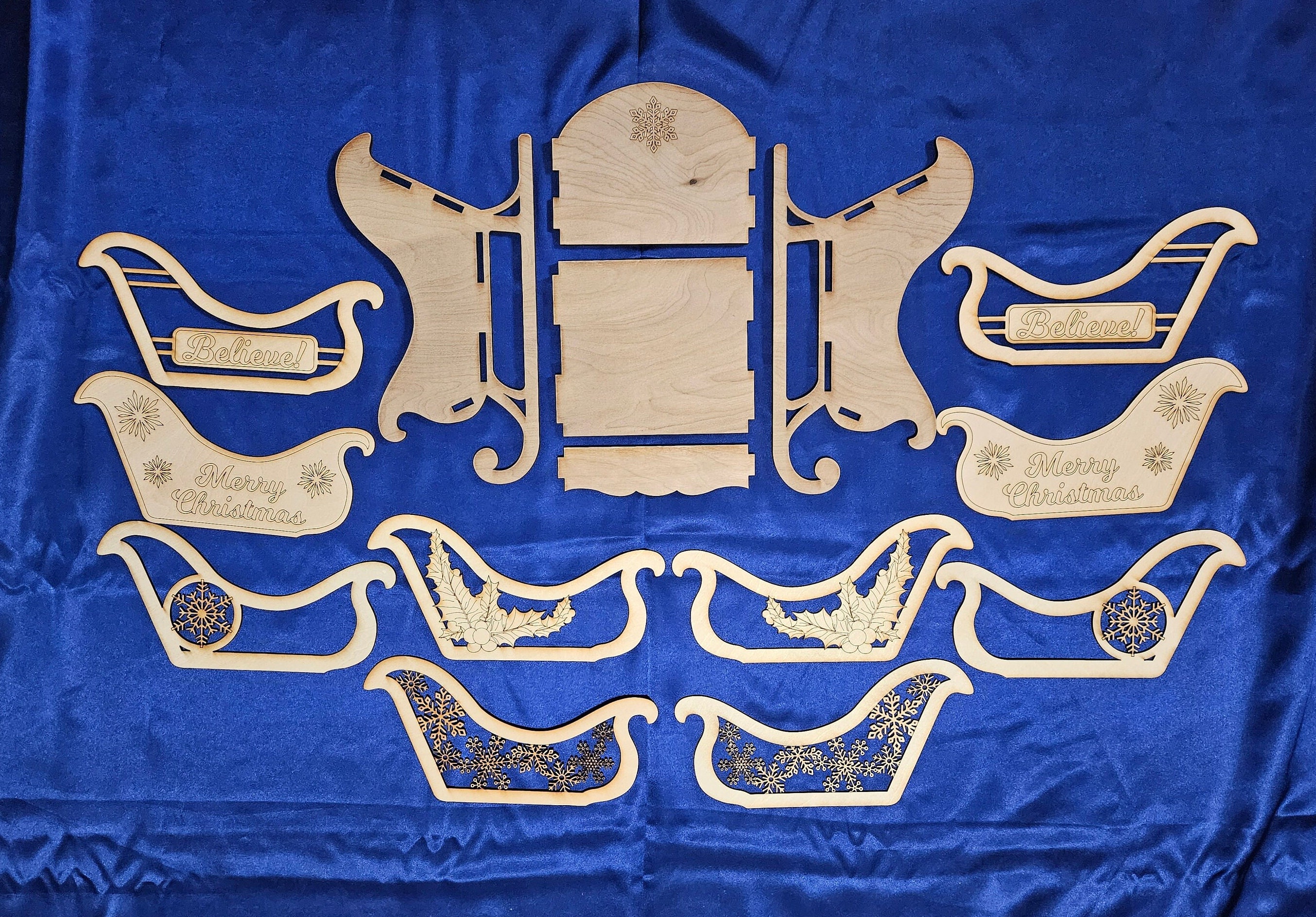 SVG File Download Santa Sleigh Christmas Holiday Layered 3-D Santa's ...