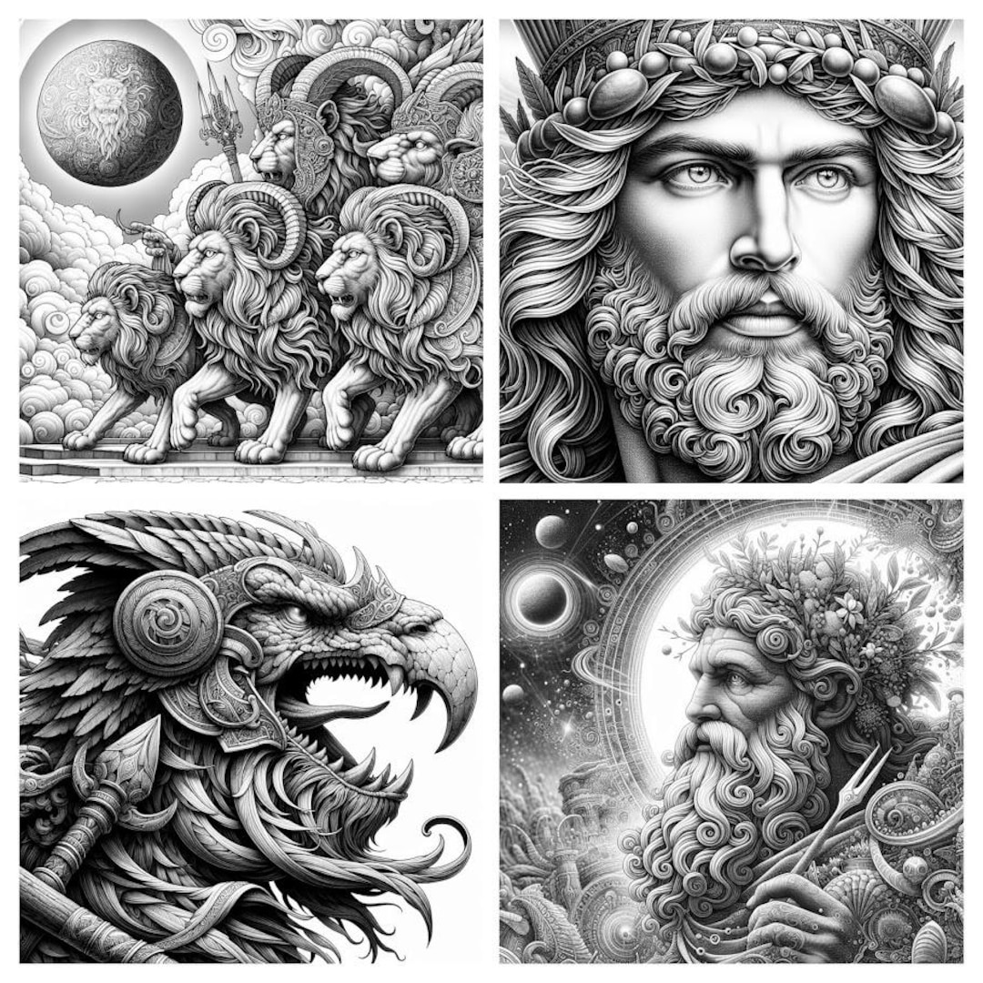 68 Mythical Gods and Mystical Creatures AI Digital Art JPEG File ...
