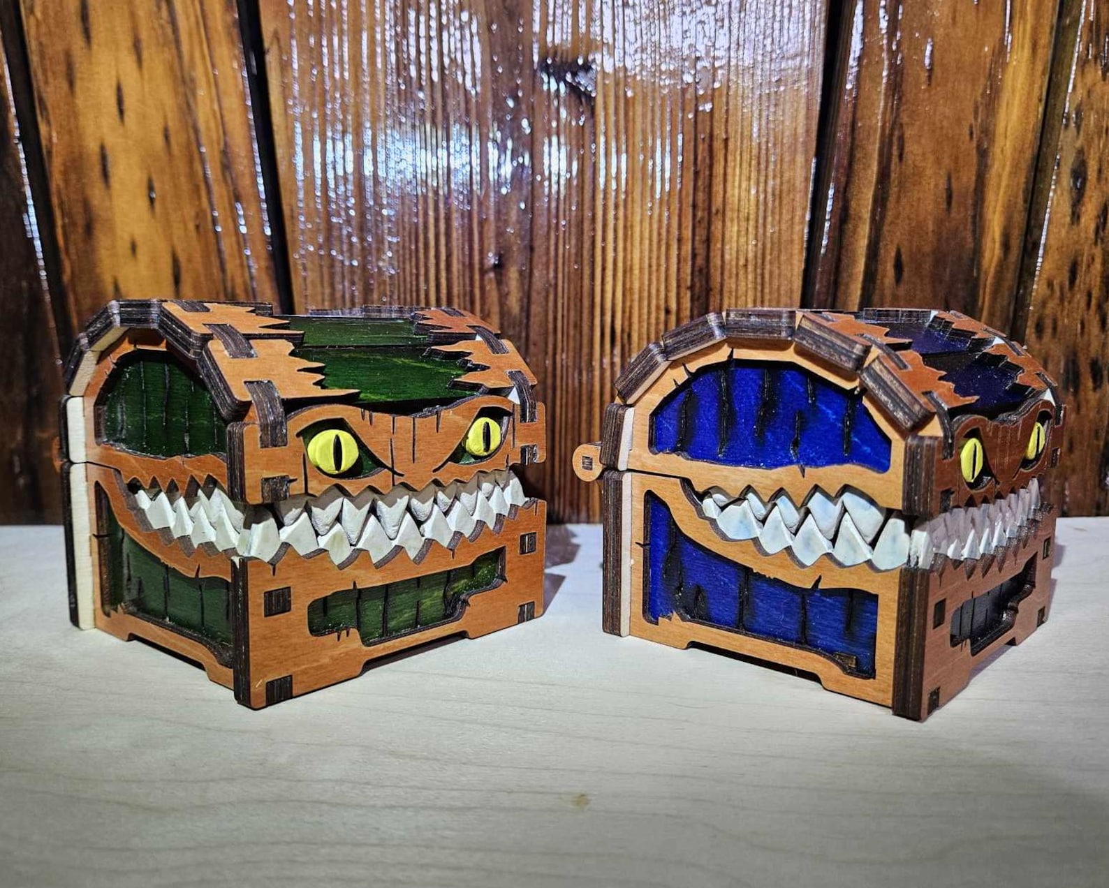 Mimic Chest Box Dungeons Dragons D&D Game Monster Dice Vault Jail Blue ...