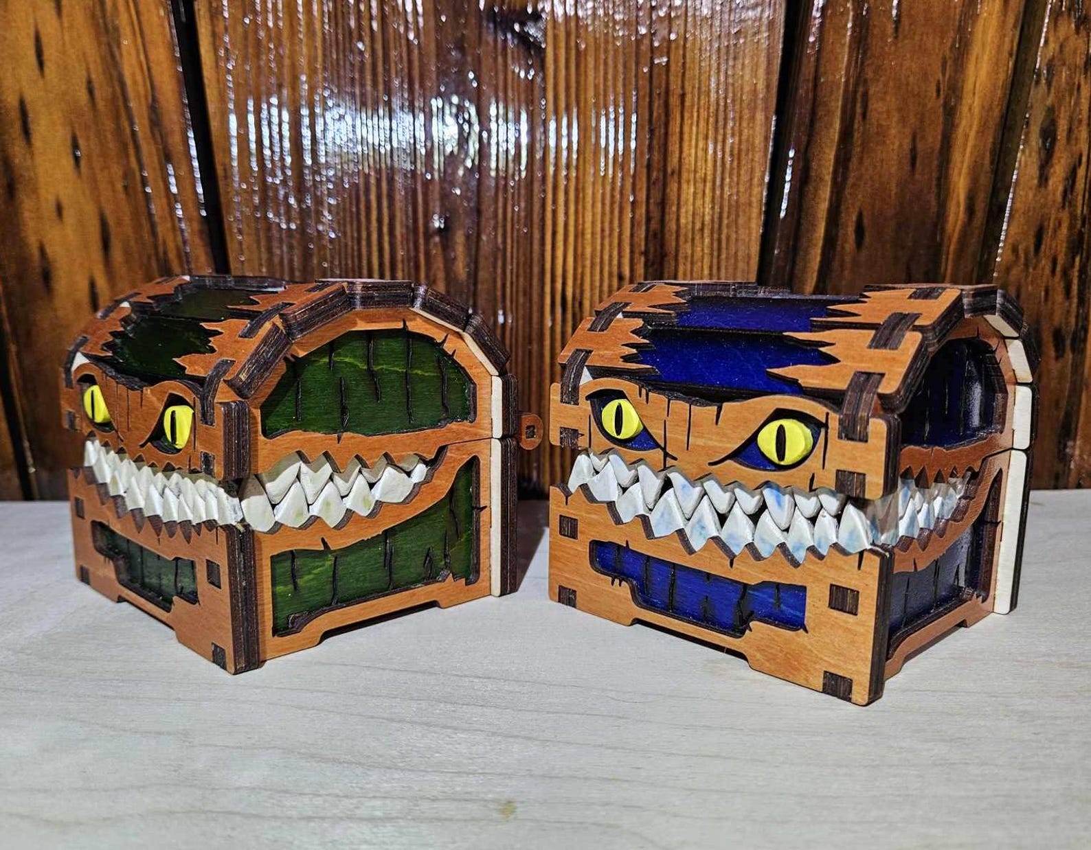 Mimic Chest Box Dungeons Dragons D&D Game Monster Dice Vault Jail Blue ...