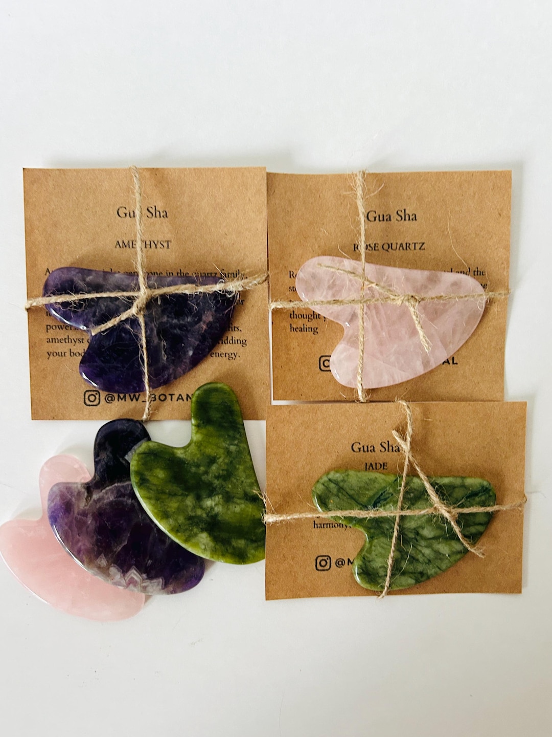 Amethyst Gua Sha Gift Box/gua Sha Rose Quartz Gift Box/jade Gua Sha ...