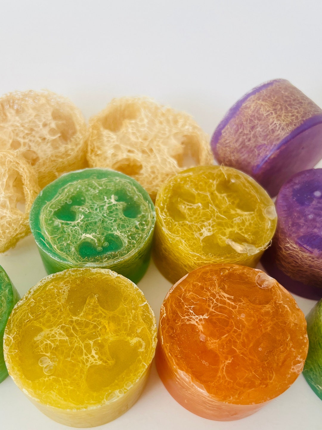 Handmade Loofah Soap/natural Loofah Soap/aromatherapy Glycerin Loofah ...