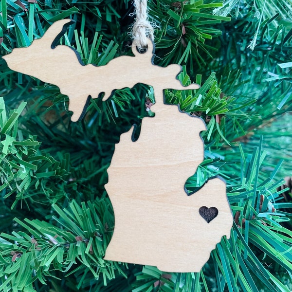 Michigan Ornament - Etsy