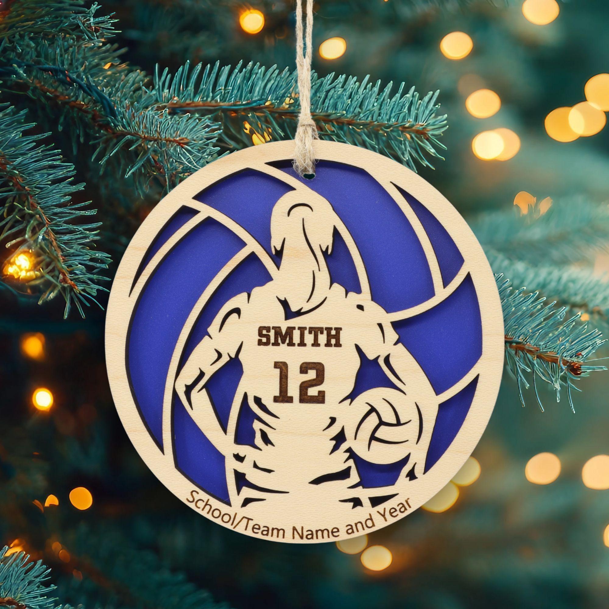 Personalized Volleyball Ornament, Custom Engraved Name, Number and Text ...