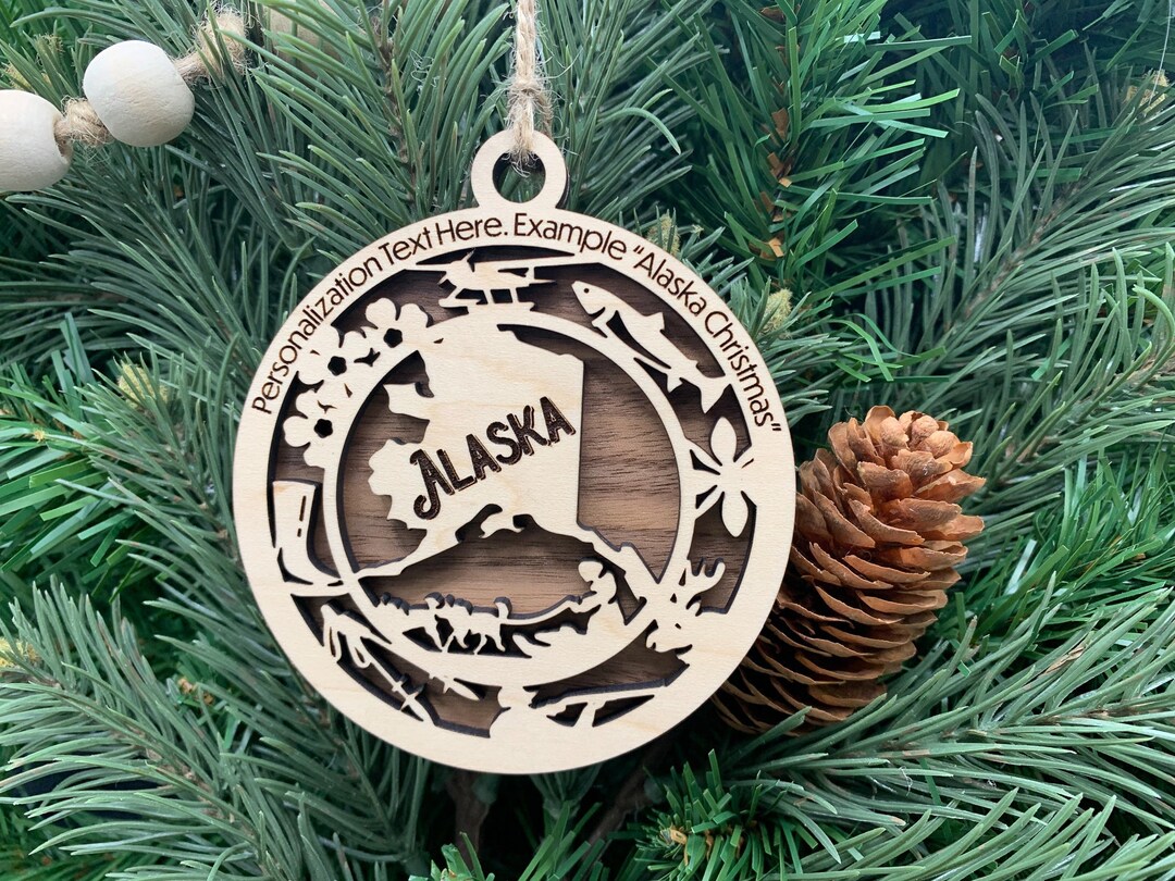 Alaska Ornament With Personalization, Choose Any State, Customizable ...