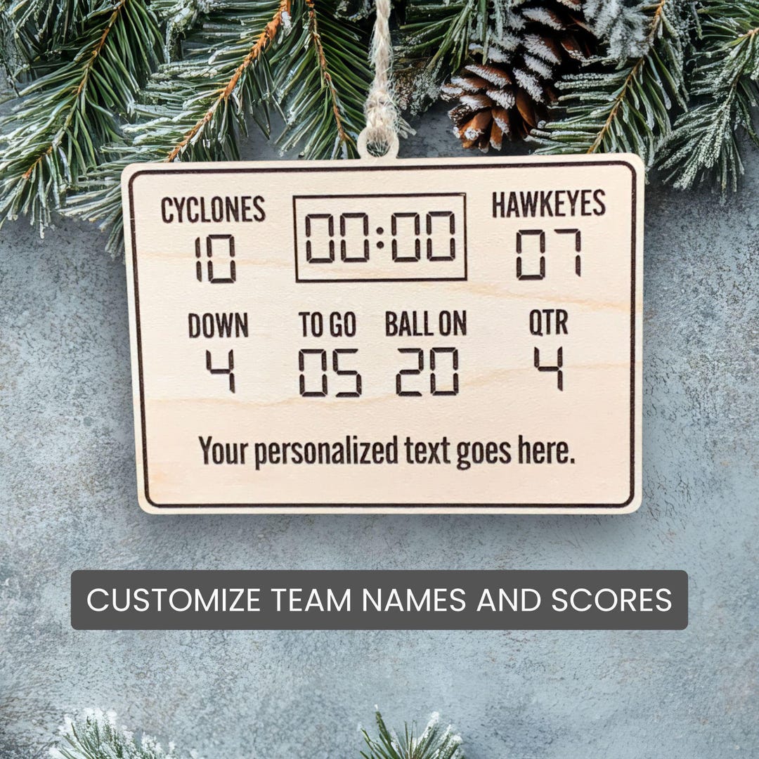 Football Scoreboard Ornament Personalized, Customize Team Names and ...