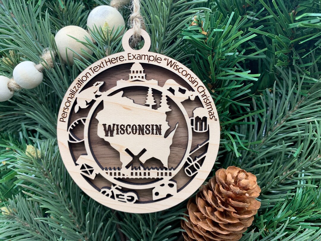 Wisconsin Ornament With Personalization, Choose Any State, Customizable ...