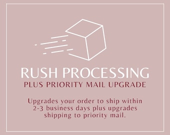 RUSH Processing Upgrade, Rush My Order, Faster Processing Time - Etsy