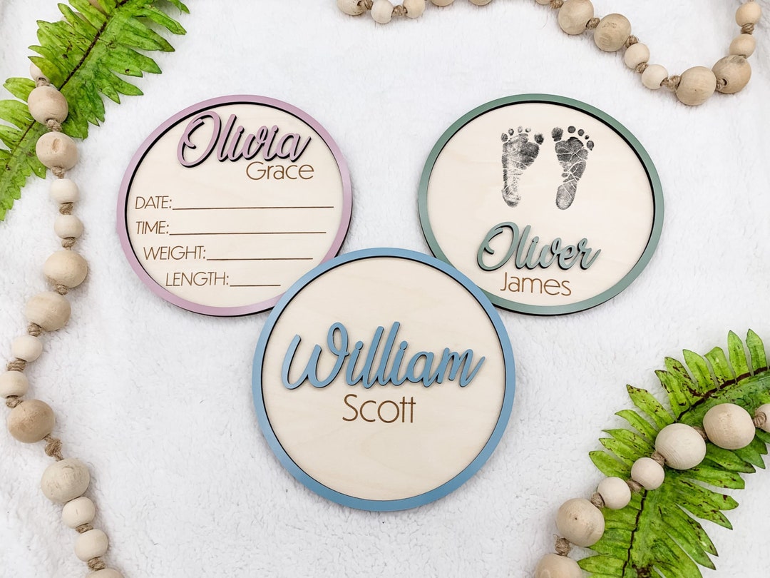 Baby Announcement Sign With Birth Stats | Baby Name Reveal Sign ...