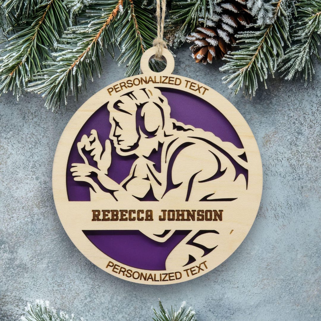 Personalized Women's Wrestling Ornament, Engraved Wooden Sports ...