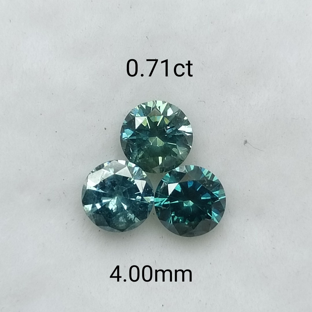 4mm Round Blue/green Diamonds 0.71ct Natural Polished Loose Diamond for ...