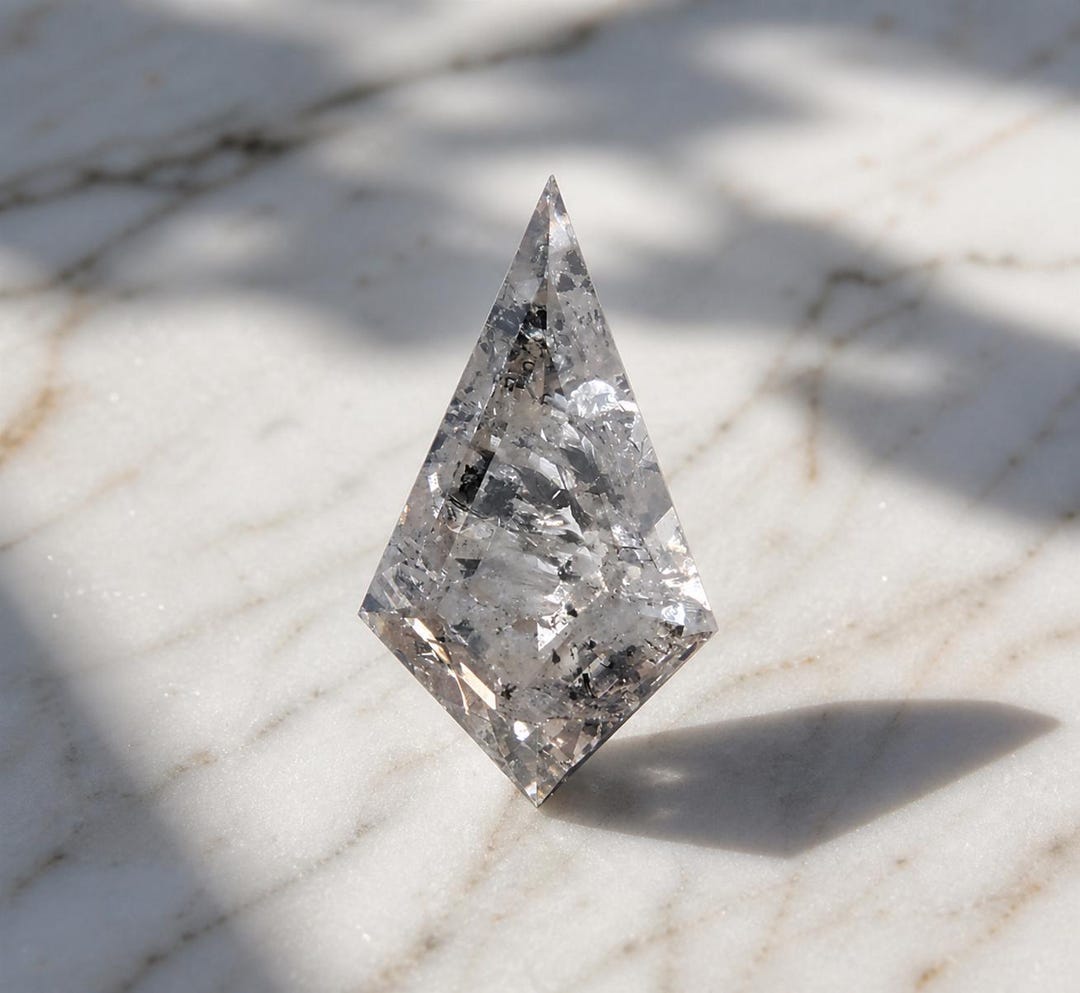 Buy 0.92ct Kite Salt and Pepper Natural Polished Loose Diamond 9.5x5 ...