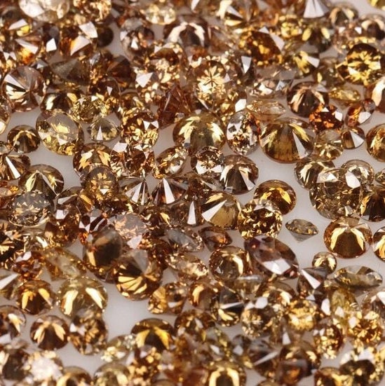 All mm Sizes Round Champagne Brown Melee Diamond Calibrated Natural ...
