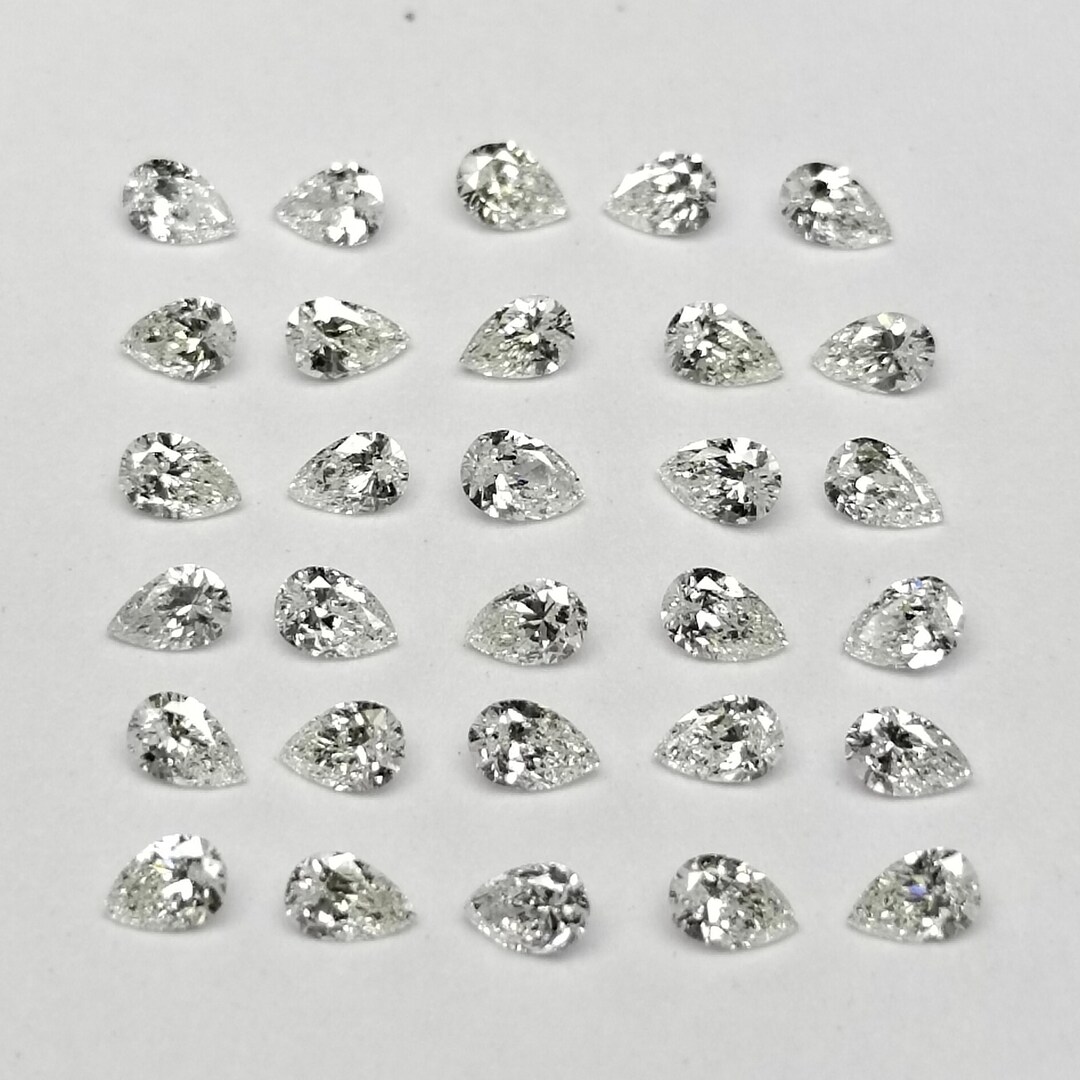 All (mm) Sizes Pear Lab Grown Melee Diamond | Calibrated Natural ...