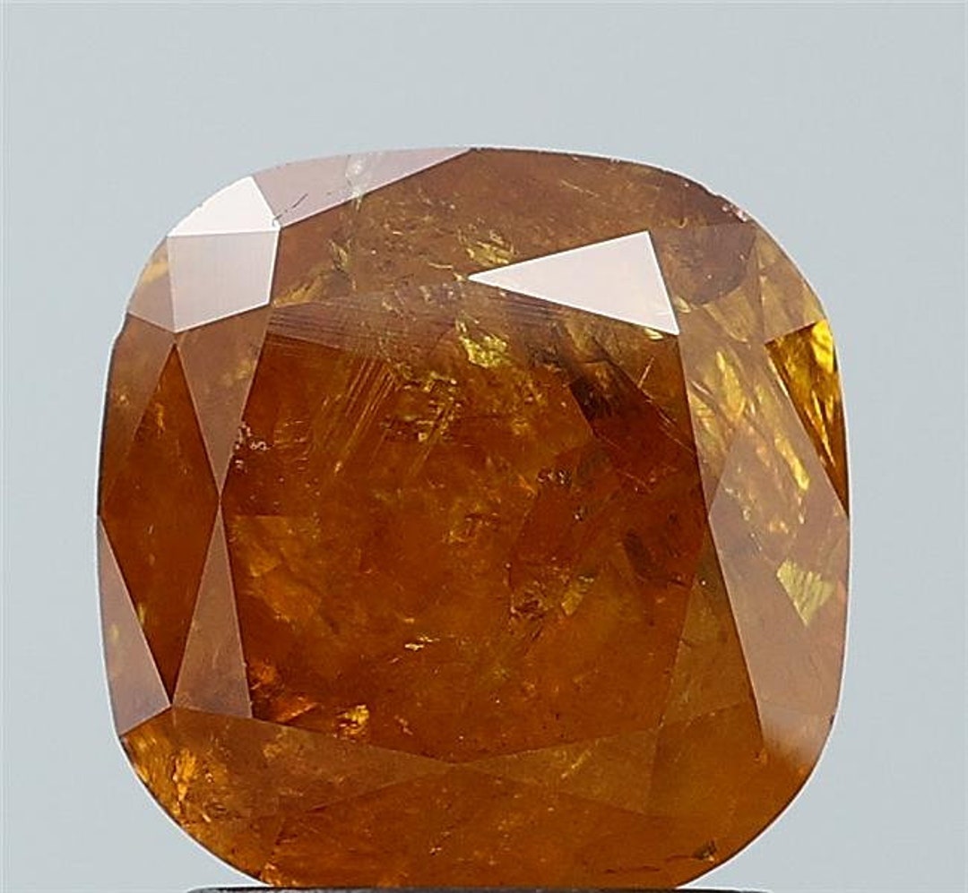 2.60ct Cushion Orange Color Diamond 7.4x7.3mm Natural Polished Loose ...