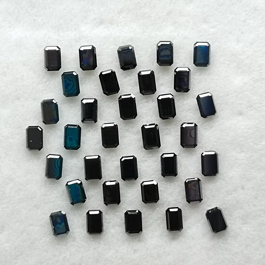 Emerald Cut Black Melee Diamond: Calibrated Loose Gemstone - Etsy