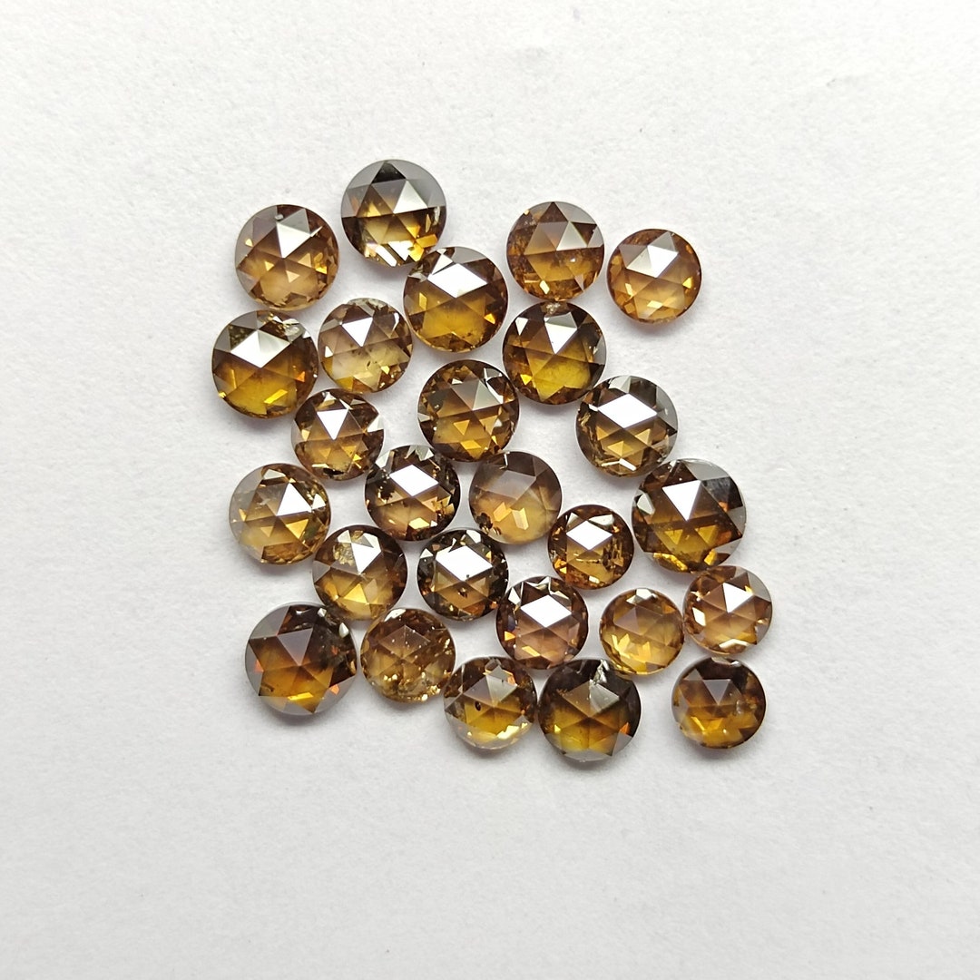 All (mm) Sizes Round Champagne Brown Melee Diamond | Calibrated Natural ...