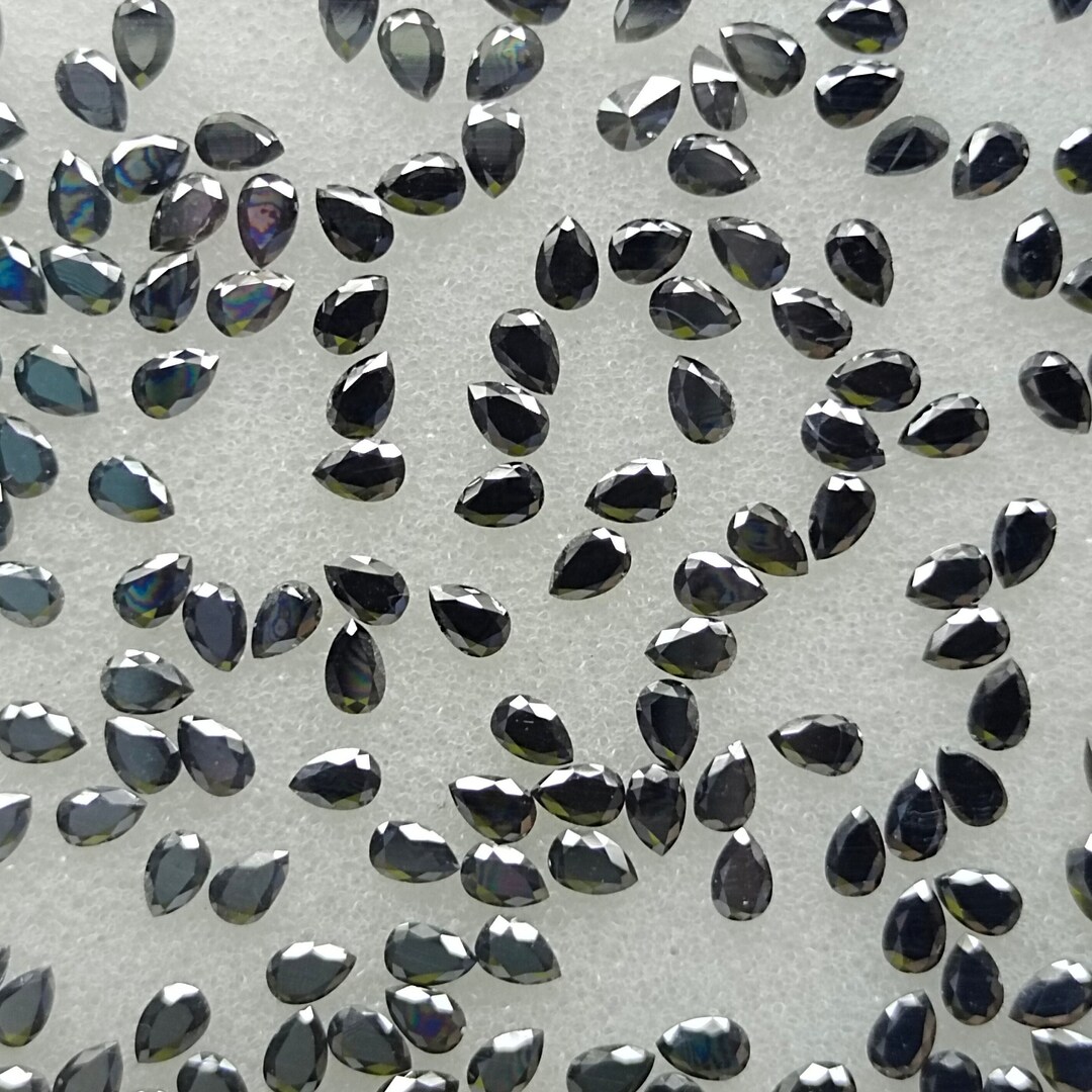 All Sizes Pear Black Melee Diamond Calibrated Natural Polished Fancy ...