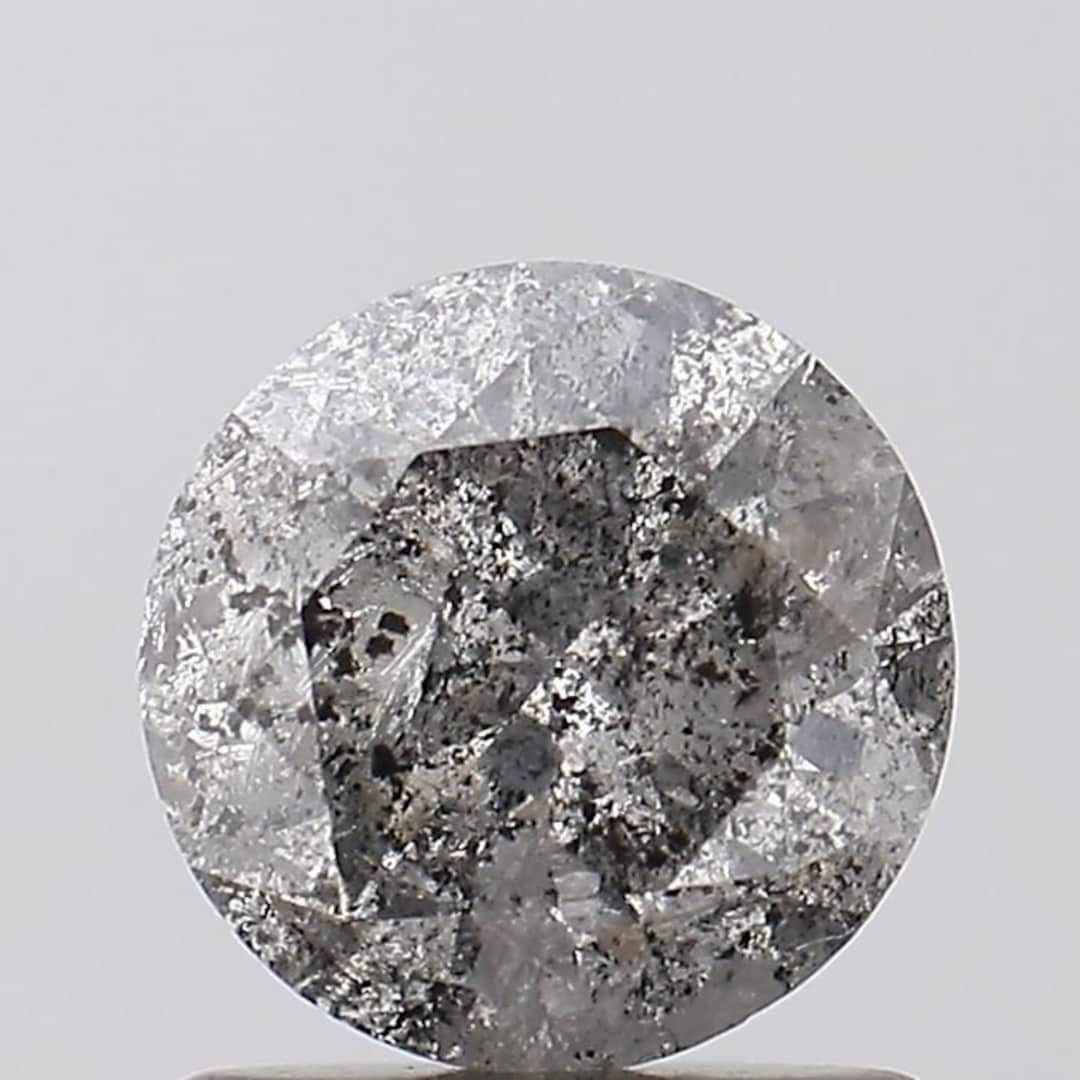 1.00ct Round Salt and Pepper Diamond: 6.2mm Natural Loose Diamond - Etsy
