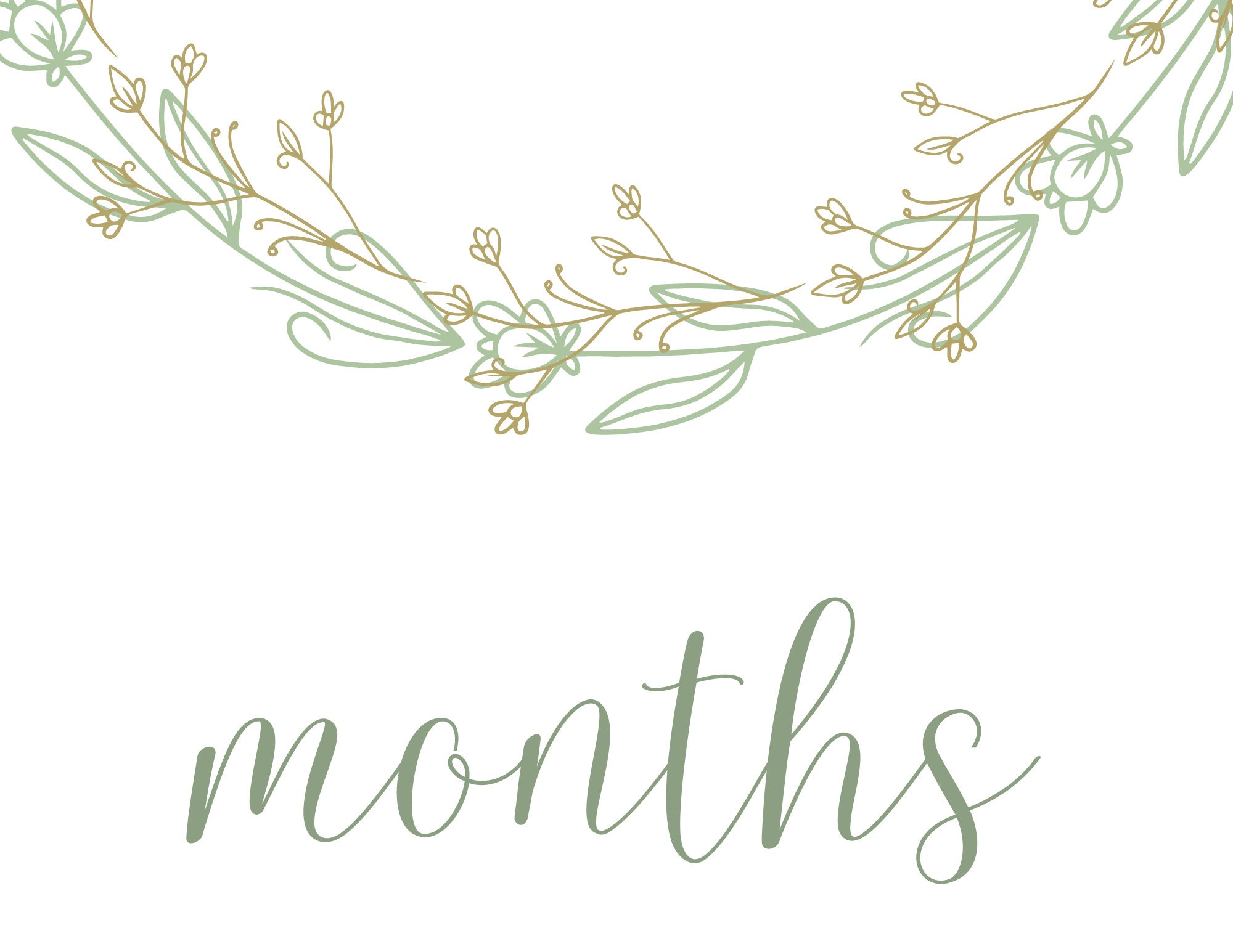 Printable Baby Monthly Milestone Cards Instant Download Sage Green ...